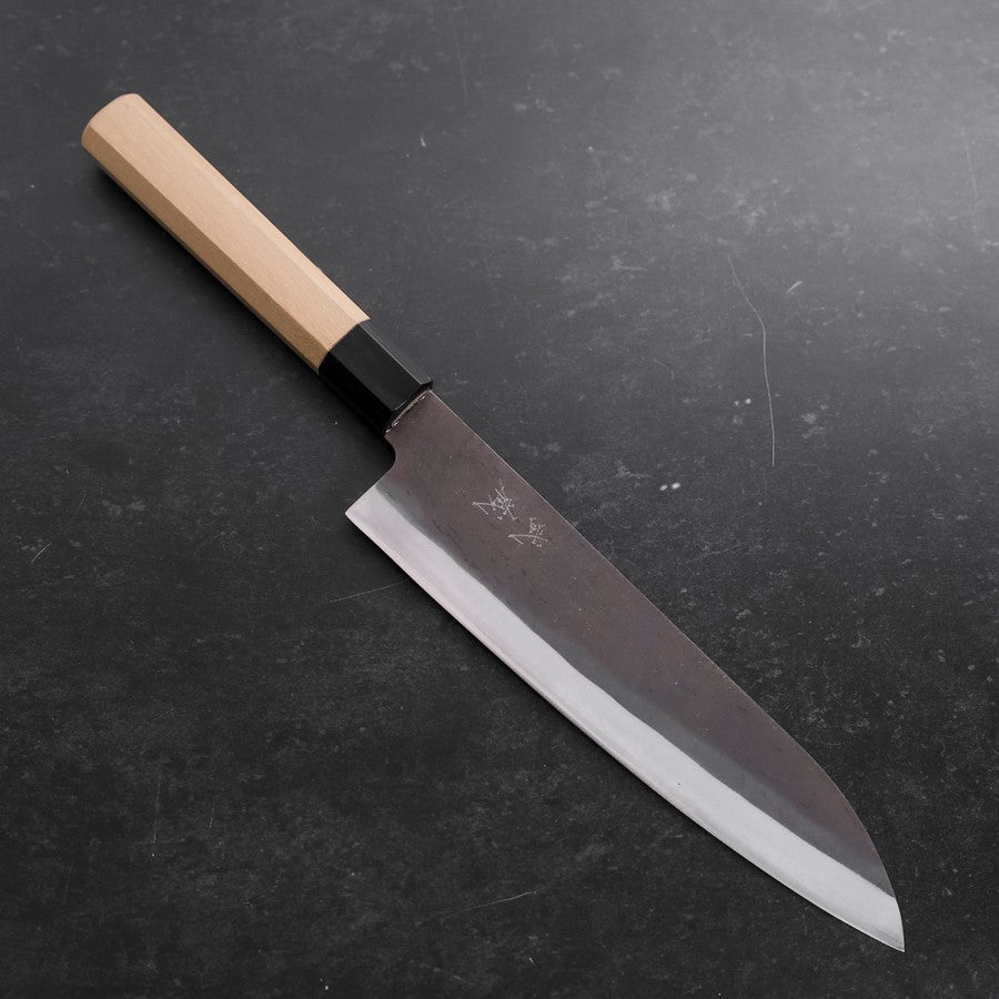 Cuchillo Gyuto Blue steel #1 Kurouchi revestido con Acero Inoxidable c ...