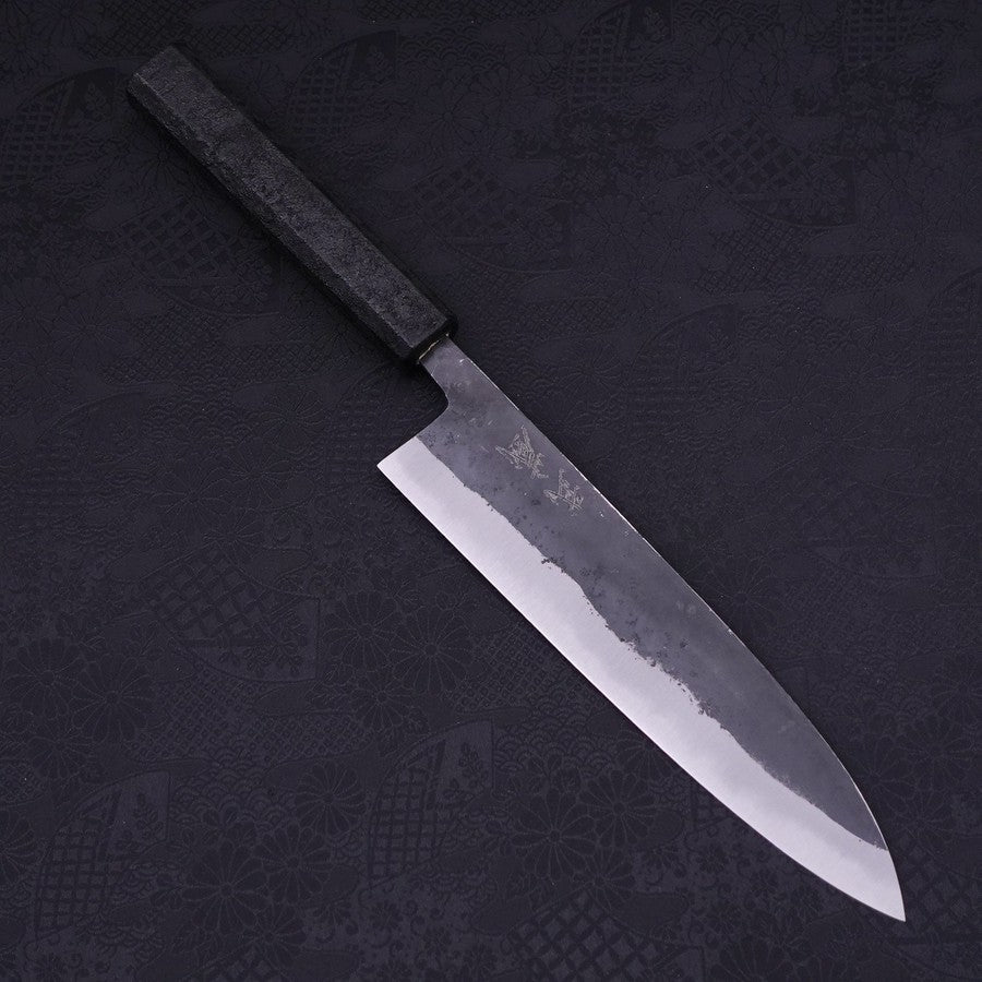 Gyuto Blue steel #2 Kurouchi Black Ishime Urushi Handle 210m – MUSASHI