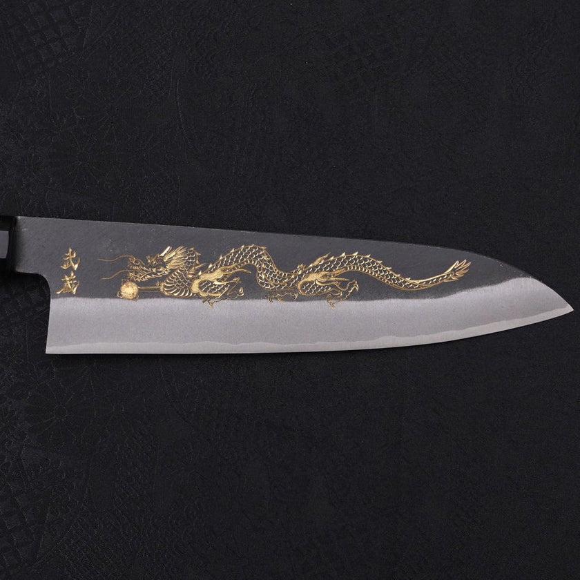 Gyuto Blue steel #2 Kurouchi Chokin Dragon Buffalo Ebony Handle 210mm – MUSASHI