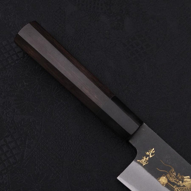Gyuto Blue steel #2 Kurouchi Chokin Dragon Buffalo Ebony Handle 210mm – MUSASHI