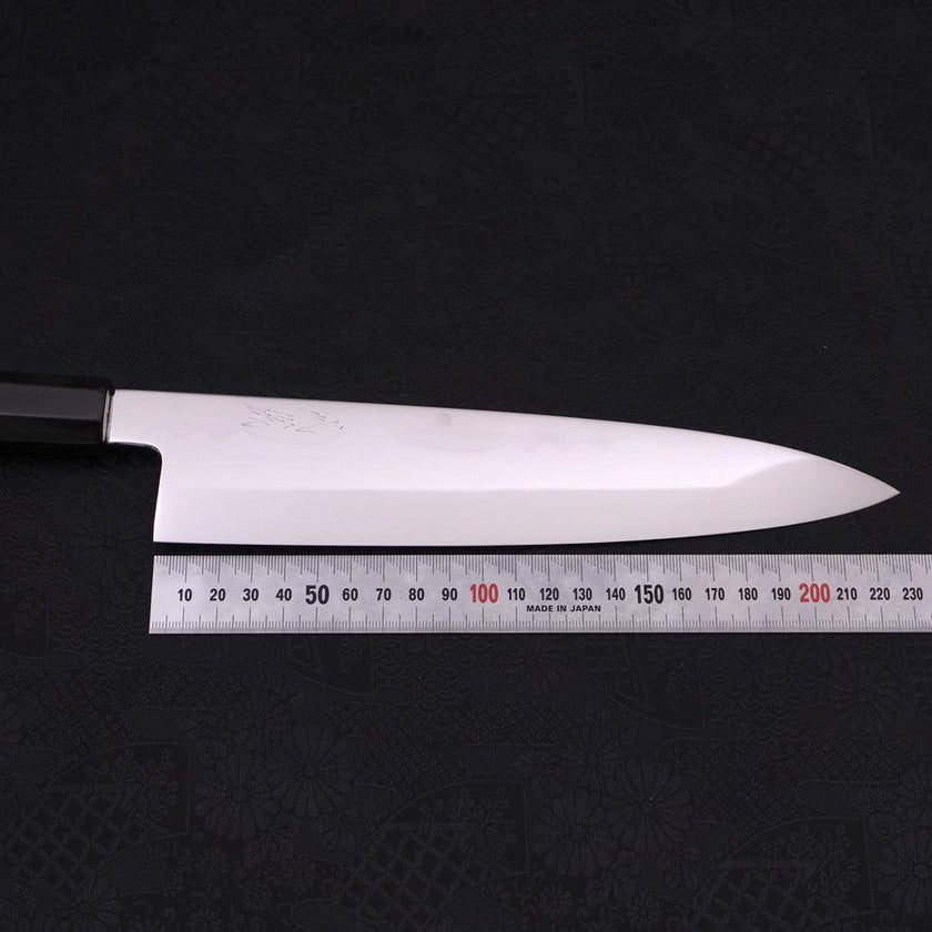 Gyuto White Steel #1 Mirror Moon-Fuji Water Honyaki Buffalo Ebony Hand ...