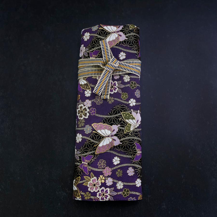 Musashi Japanese Style Kitchen Knife Roll Purple-Gold Butterfly&Sakura ...