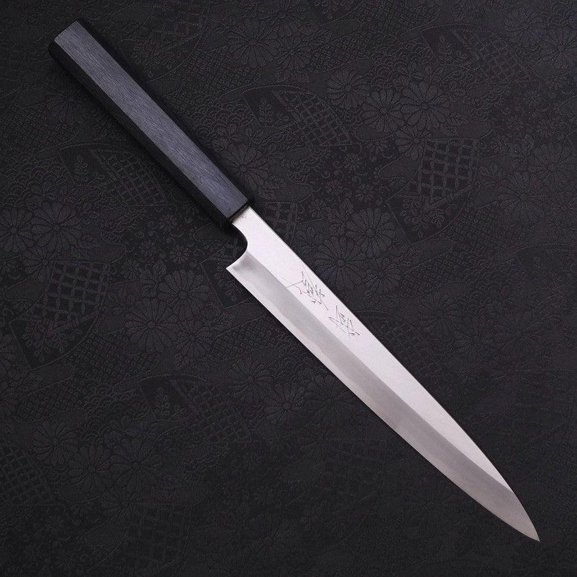 Yanagiba Blue Steel #2 Kasumi Dark-Blue Urushi Handle 210mm – MUSASHI